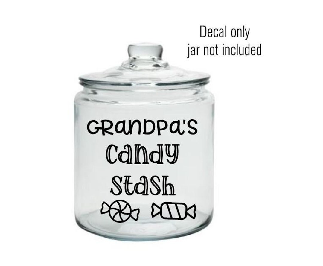 Candy Stash Personalized Vinyl Decal - Decal for Cookie Jar, Candy Jar ...