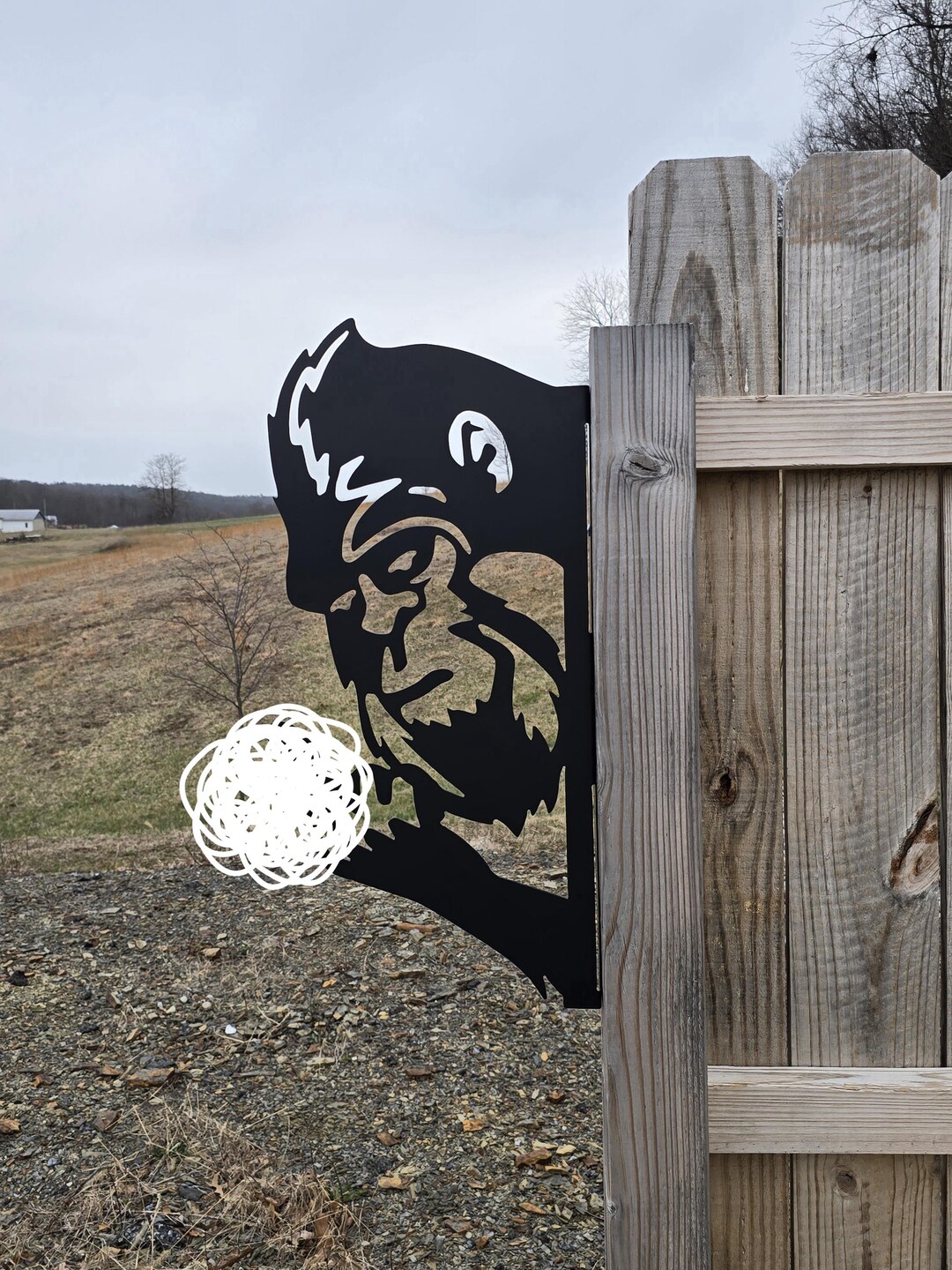 Sasquatch Metal Plant Hanger With Middle Finger / Bird Feeder Hanger ...