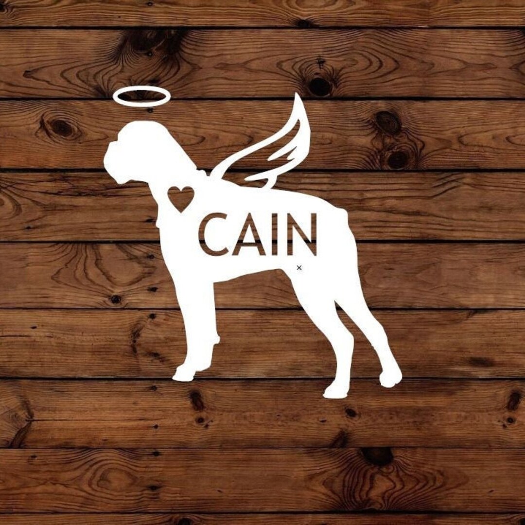Angel Boxer Vinyl Decal Silhouette With Heart and Name Many Color ...