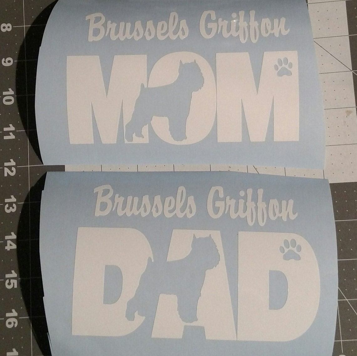 Brussels Griffon Dog Mom Dog Dad Vinyl Graphic Decal - Etsy