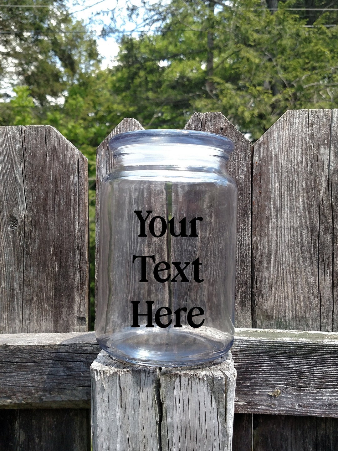 Candy Jar - Personalized With Vinyl Decal - Your Text or Logo With ...