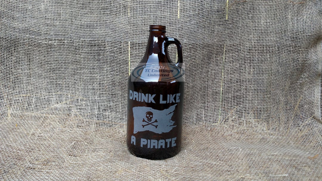 Drink Like A Pirate / Beer Gift / Gift for Him / Etched Beer Growler ...