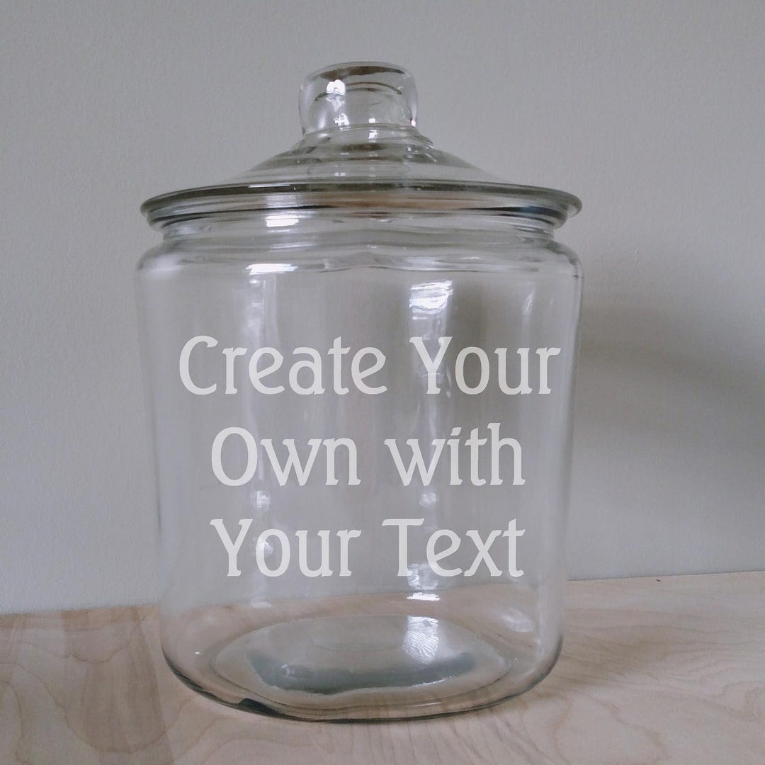 Personalized Etched Glass Cookie Jar, Custom Text - Etsy