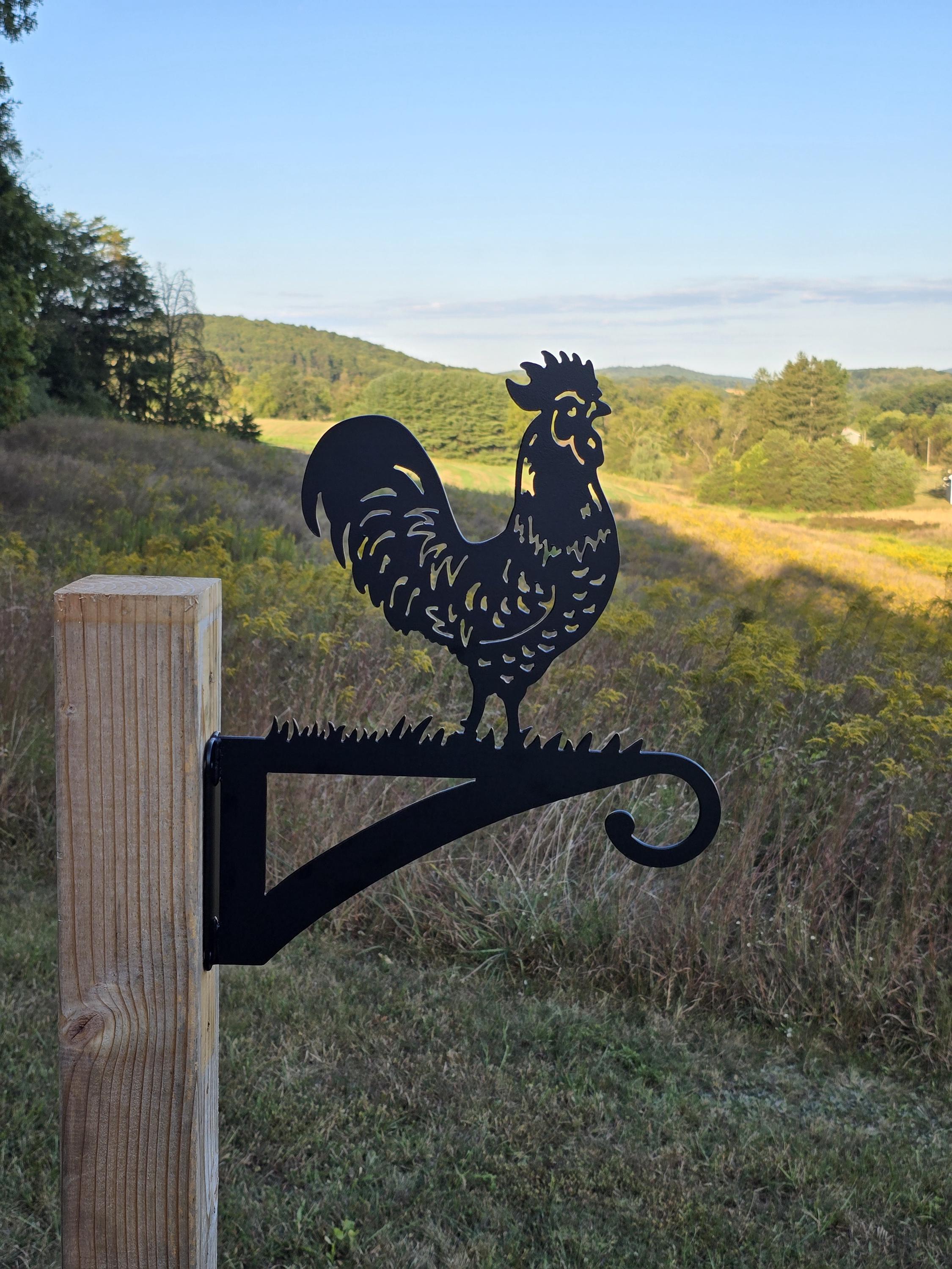 Rooster Metal Plant Hanger: Powder Coated Bird Feeder Bracket - Etsy