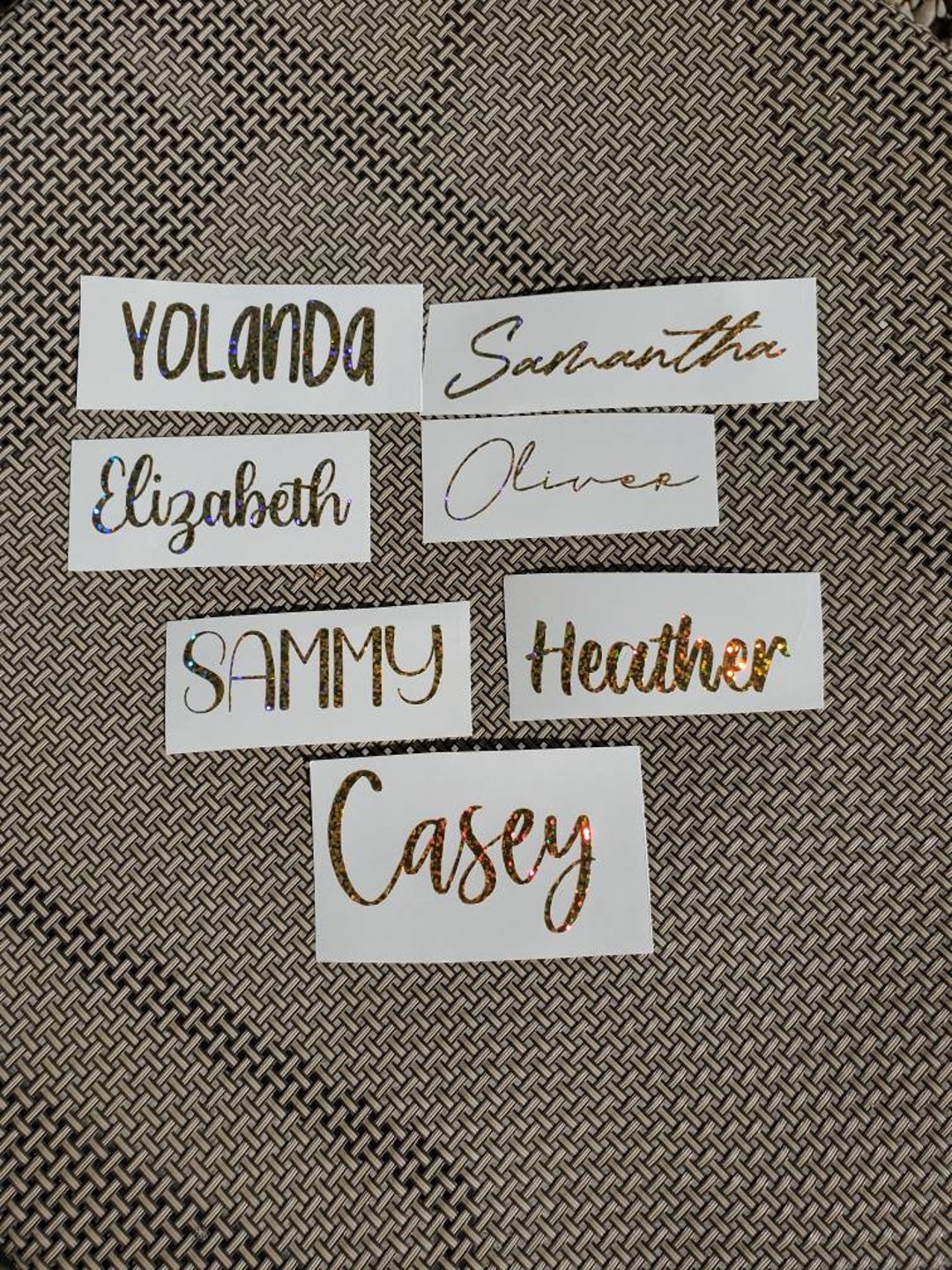 Custom Vinyl Text Decal / Name Decal / Measured by Length / Gold ...