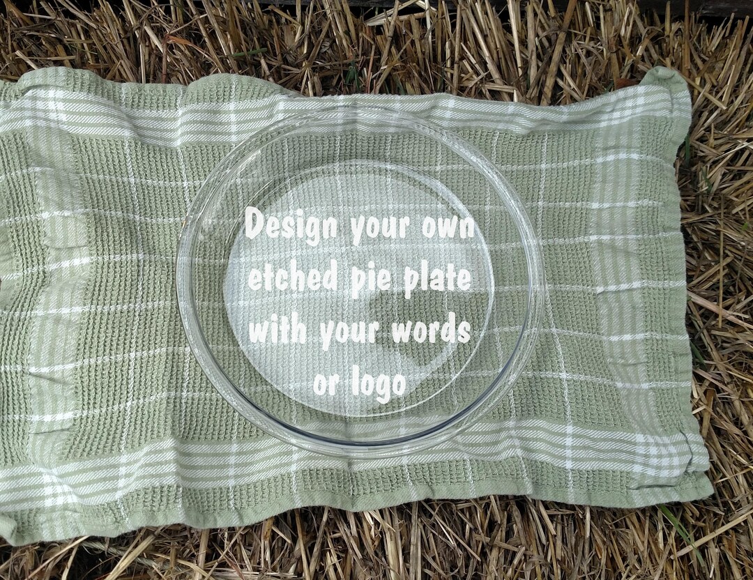 Personalized Etched Pie Plate: Custom Text or Logo, 9" Baker Gift - Etsy