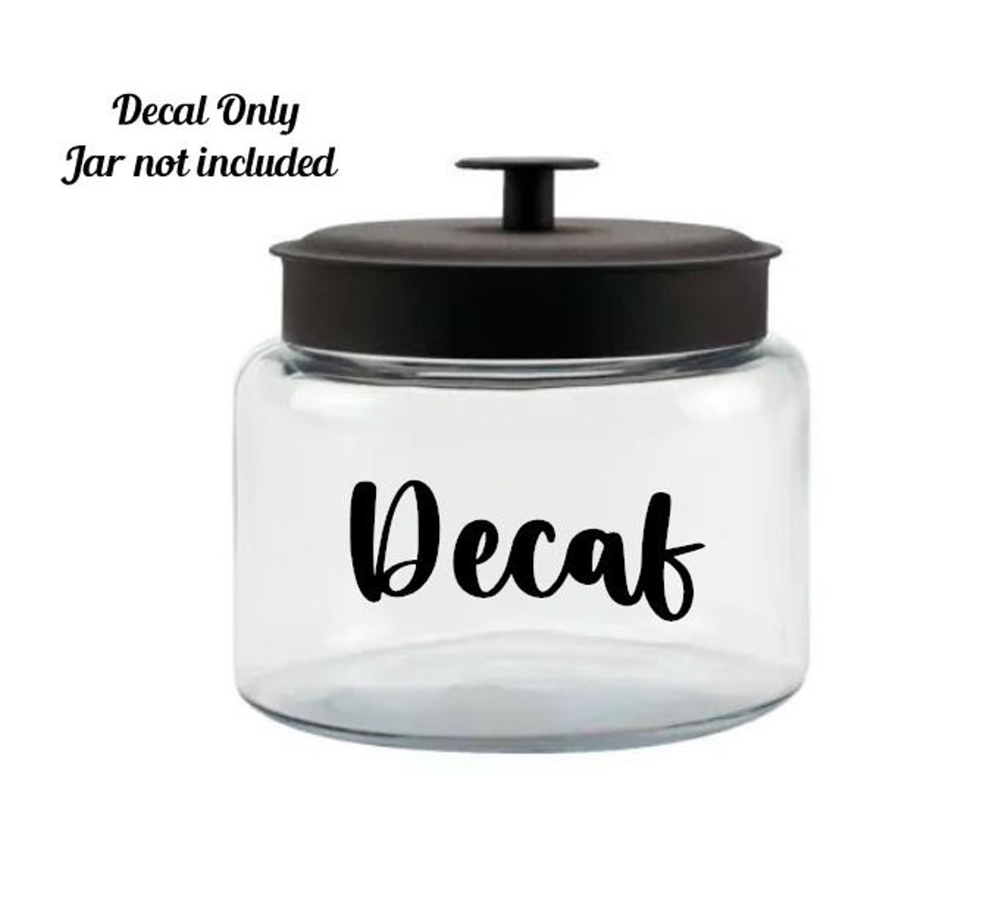 Decaf Coffee Vinyl Decal, Pantry Decal, Kitchen Organization - Etsy