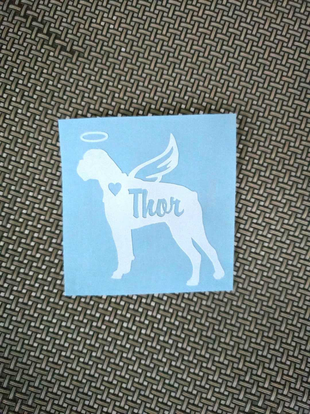 Angel Boxer Vinyl Decal Silhouette With Heart and Name - Many Color ...