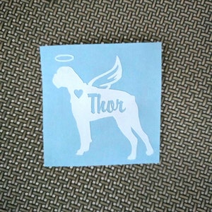 Angel Boxer Vinyl Decal Silhouette With Heart and Name - Many Color ...