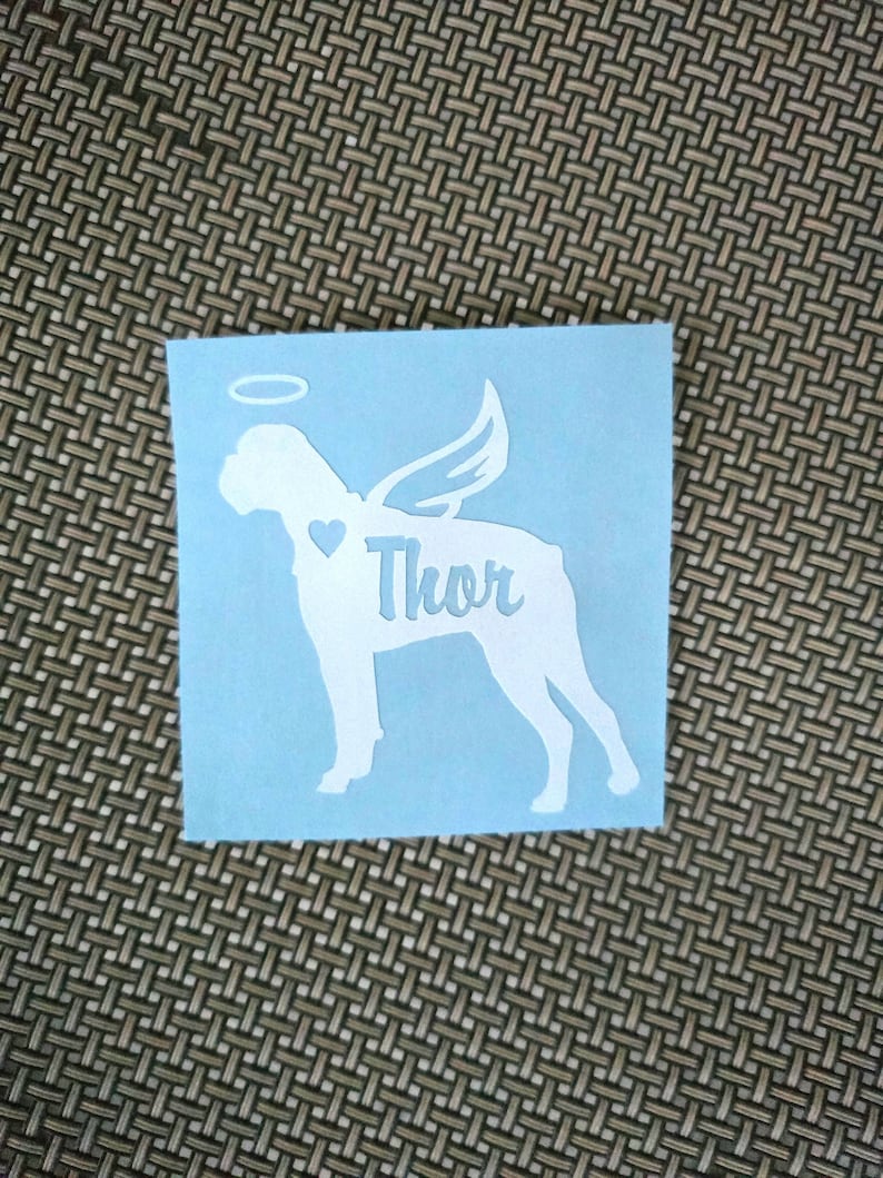 Angel Boxer Vinyl Decal Silhouette With Heart and Name - Many Color ...