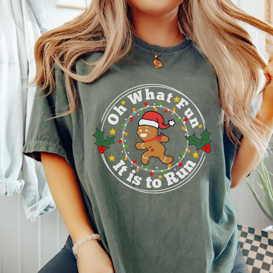 Christmas Running Shirt, Retro Running Shirt, Gingerbread Christmas ...