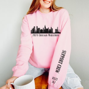 Chicago, Personalized Marathon Support Crew Sweatshirt, Marathon ...