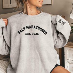 Half Marathoner Finisher Sweatshirt, Personalized Running Sweatshirt ...
