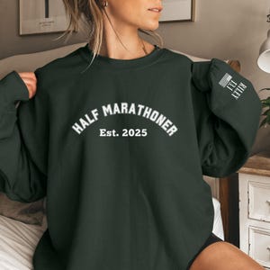 Half Marathoner Finisher Sweatshirt, Personalized Running Sweatshirt ...