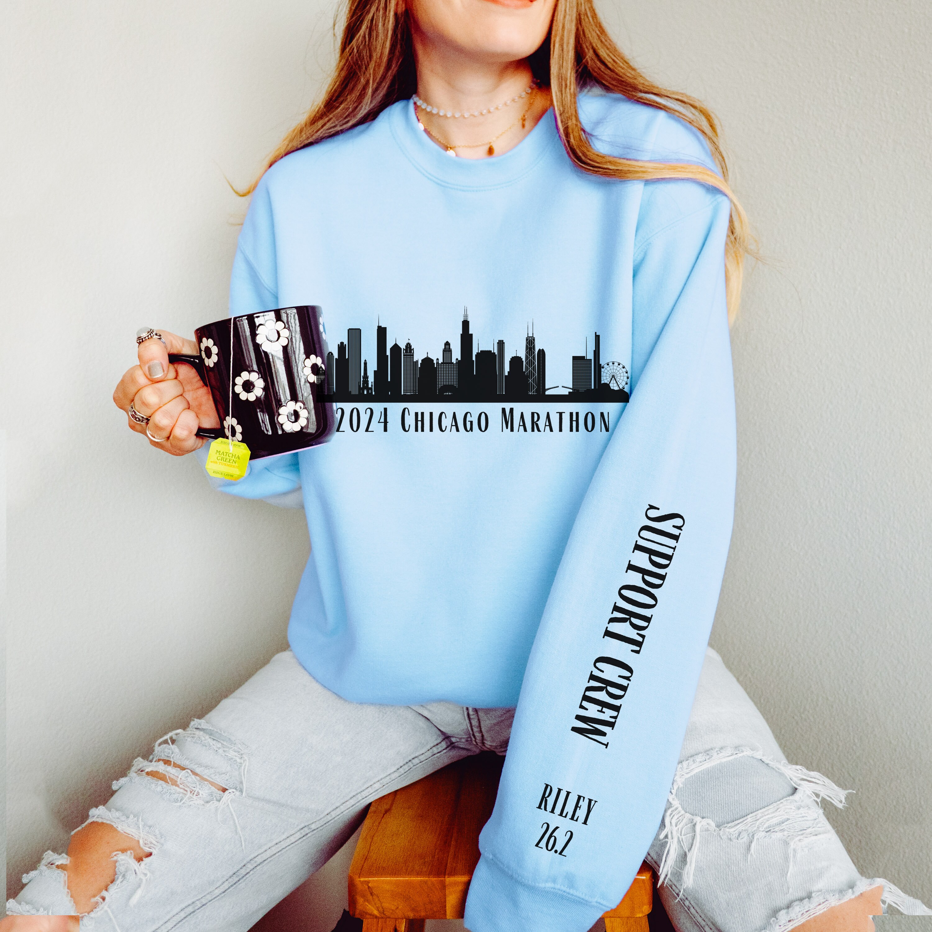 Chicago, Personalized Marathon Support Crew Sweatshirt, Marathon ...