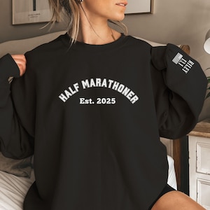 Half Marathoner Finisher Sweatshirt, Personalized Running Sweatshirt ...