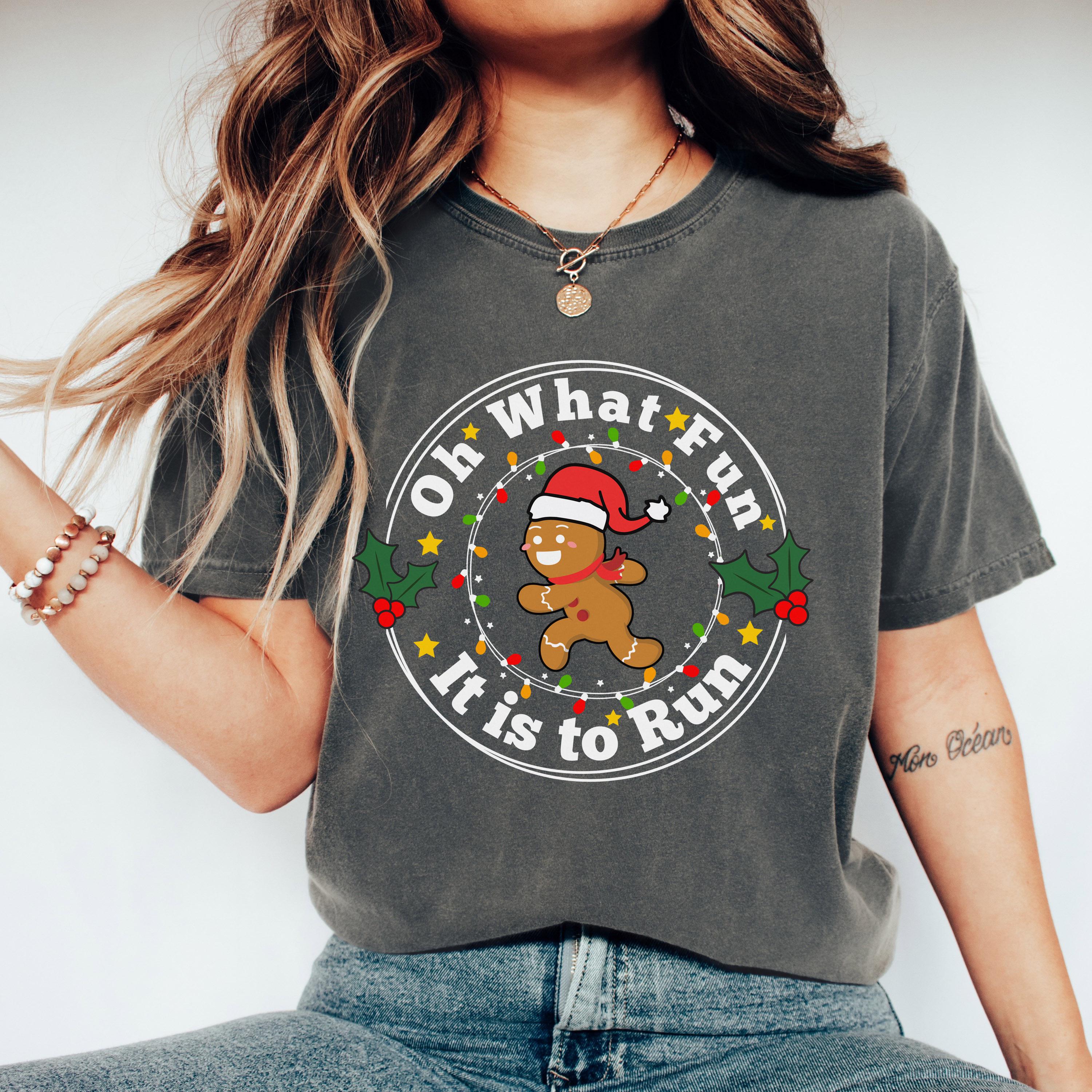 Christmas Running Shirt, Retro Running Shirt, Gingerbread Christmas ...