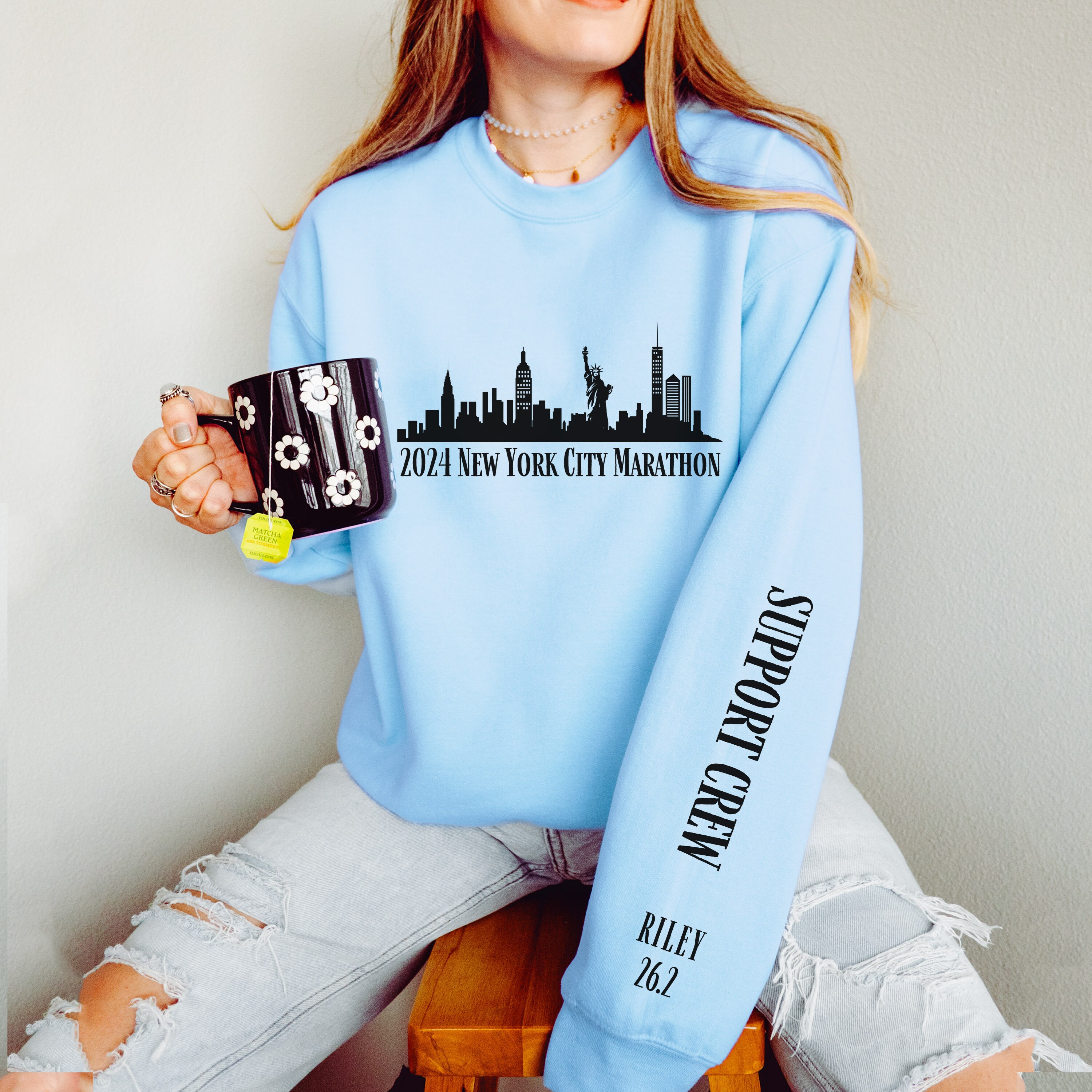 New York City, Personalized Marathon Support Crew Sweatshirt, Marathon ...