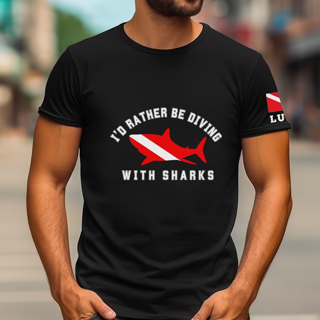 Scuba Diving Shirt, Shark Scuba Dive Shirt, Personalized Dive Shirt ...