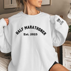 Half Marathoner Finisher Sweatshirt, Personalized Running Sweatshirt ...