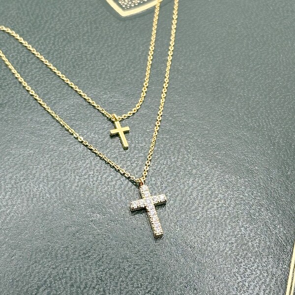 Double Cross Necklace - Etsy