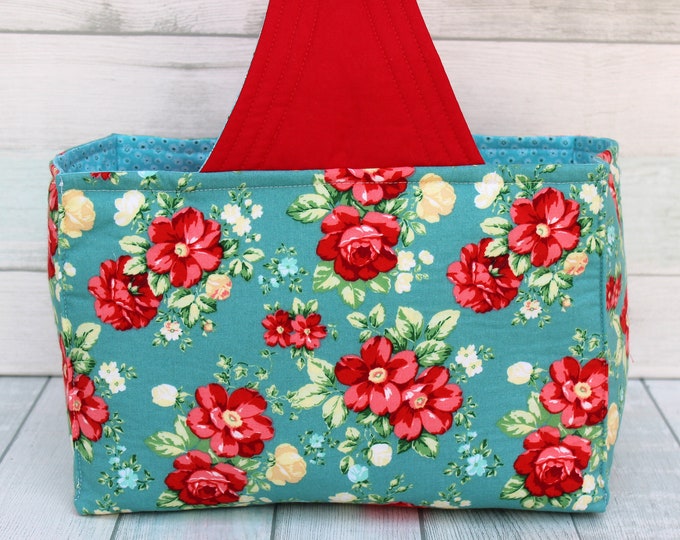 Large Floral Fabric Storage Container. FREE SHIPPING - Etsy