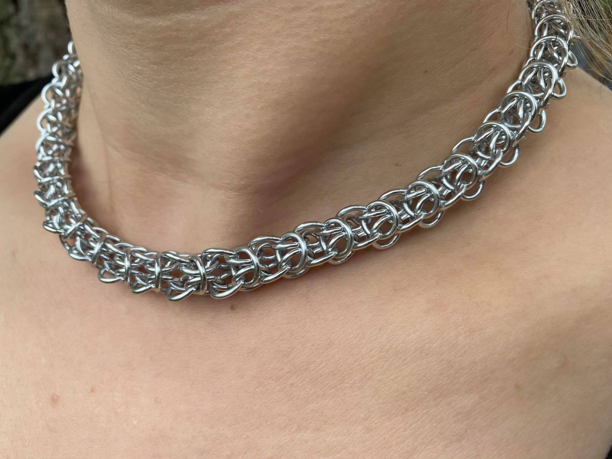 Elfweave Necklace Chainmaille Handmade Shiny Anodized Aluminum - Etsy