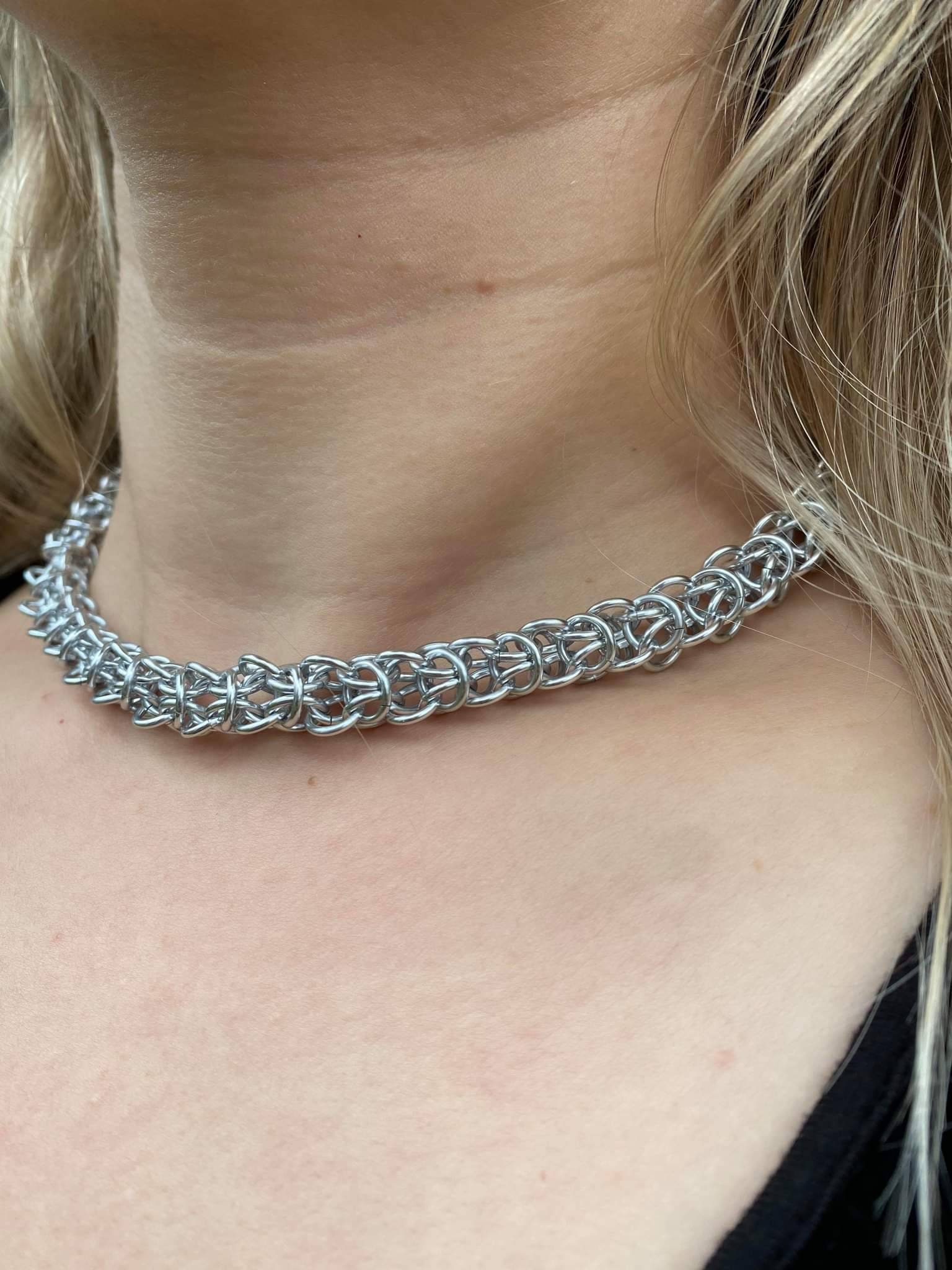 Elfweave Necklace Chainmaille Handmade Shiny Anodized Aluminum - Etsy