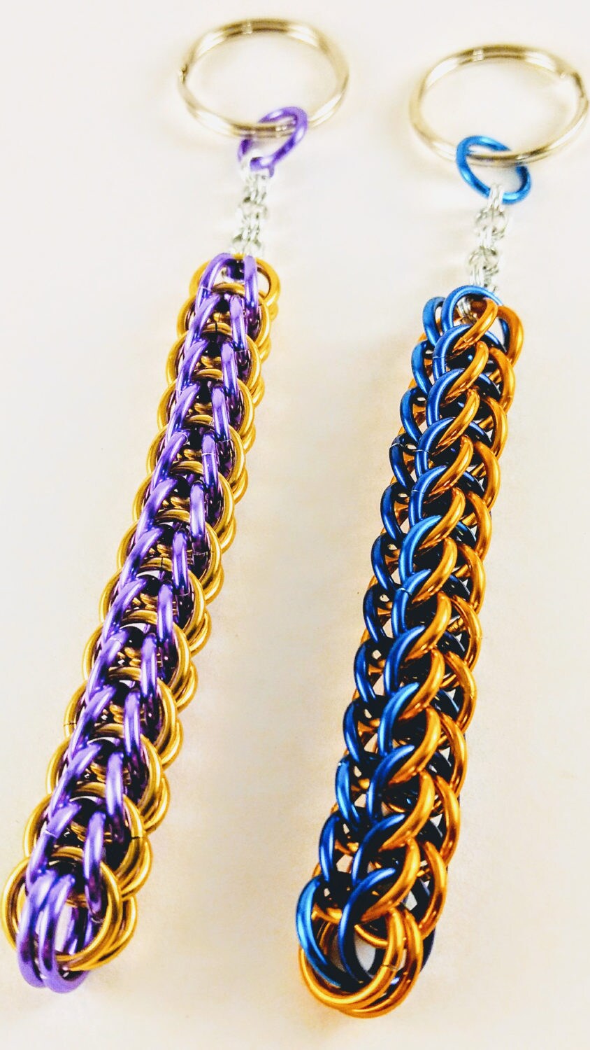 Full Persian Keychain Chainmaille Handmade Shiny Anodized - Etsy