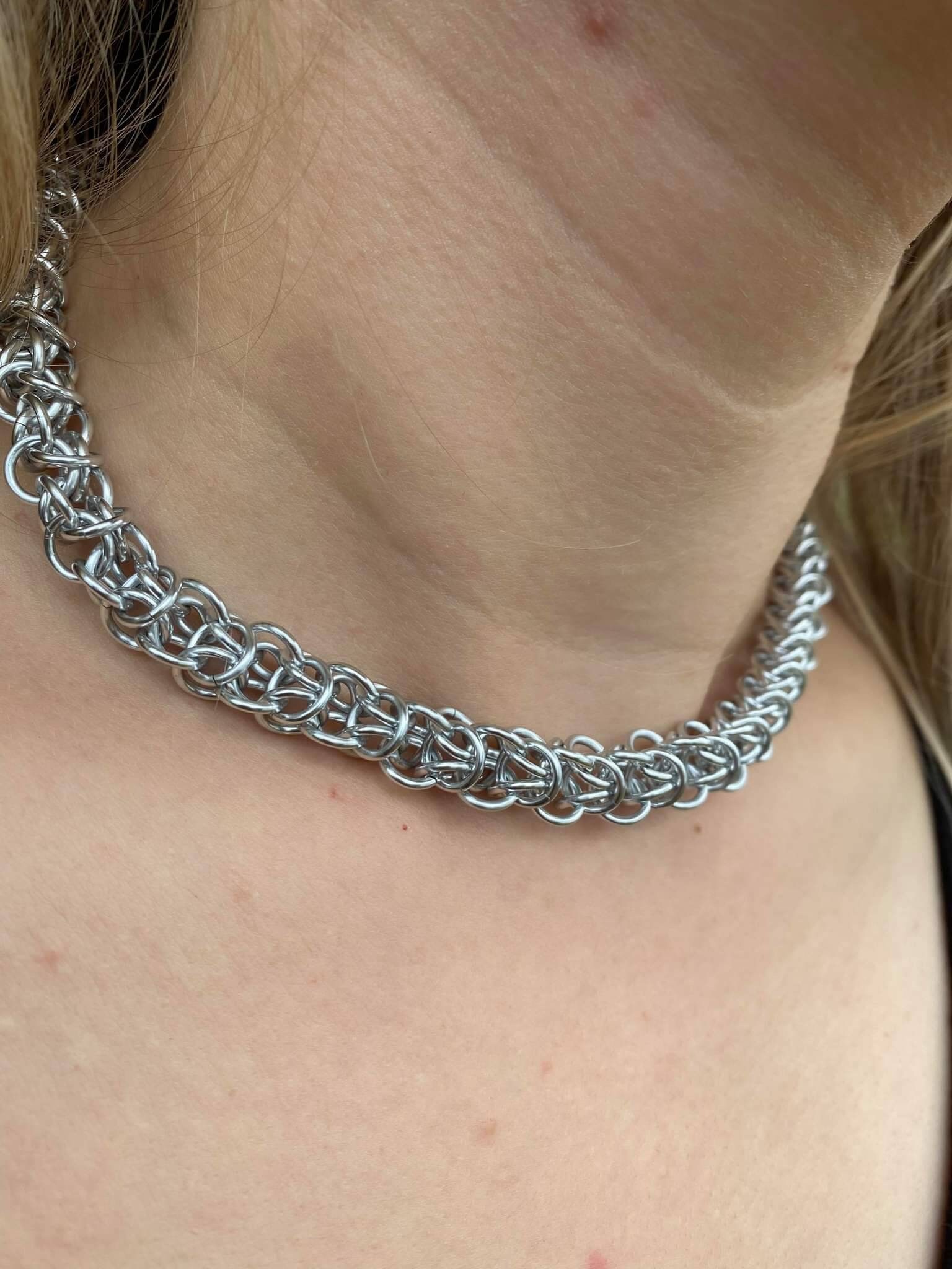 Elfweave Necklace Chainmaille Handmade Shiny Anodized Aluminum - Etsy