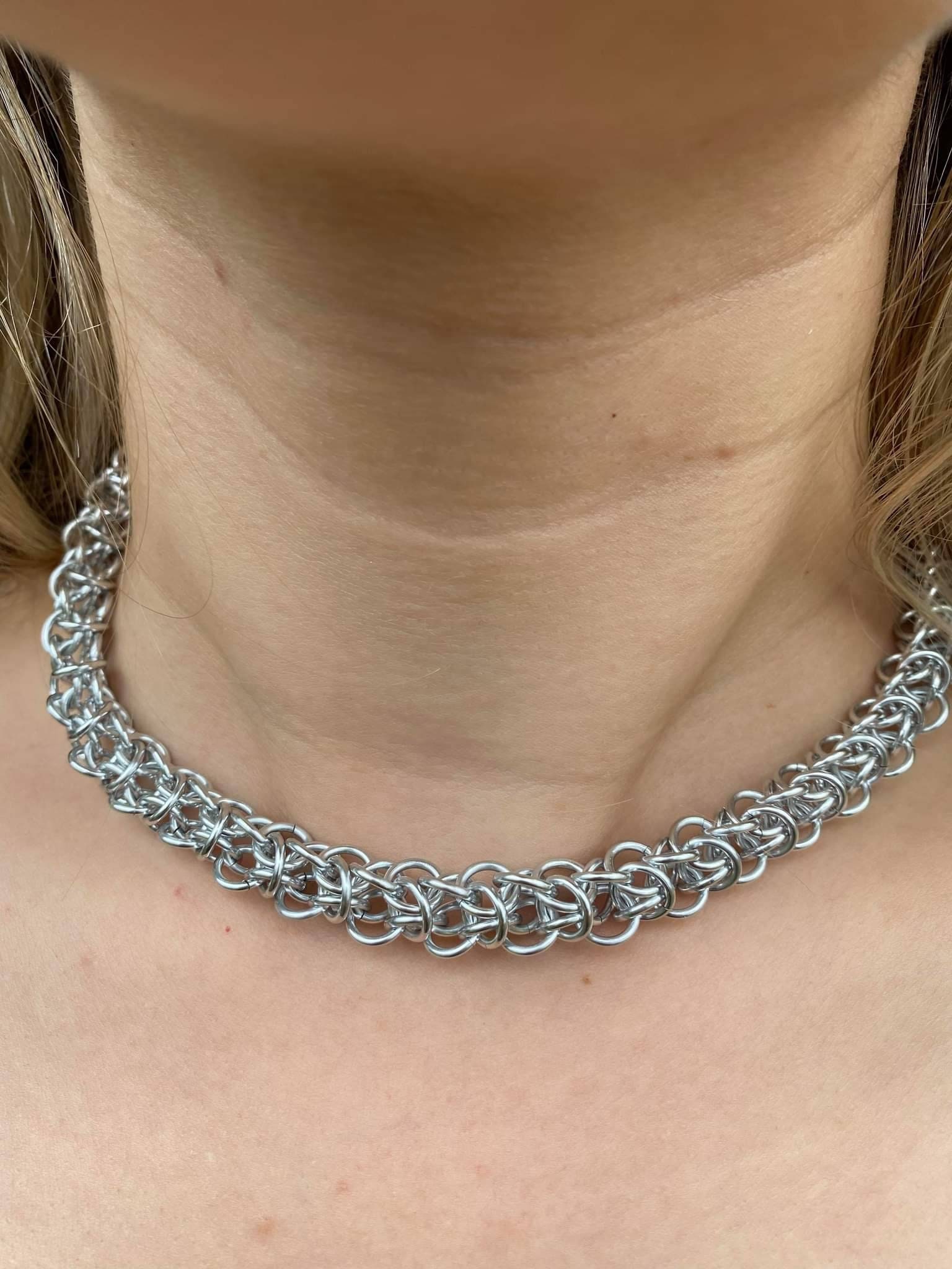 Elfweave Necklace Chainmaille Handmade Shiny Anodized Aluminum - Etsy