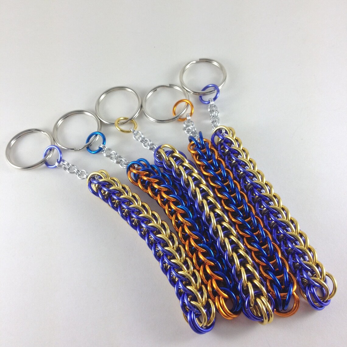 Full Persian Keychain Chainmaille Handmade Shiny Anodized - Etsy