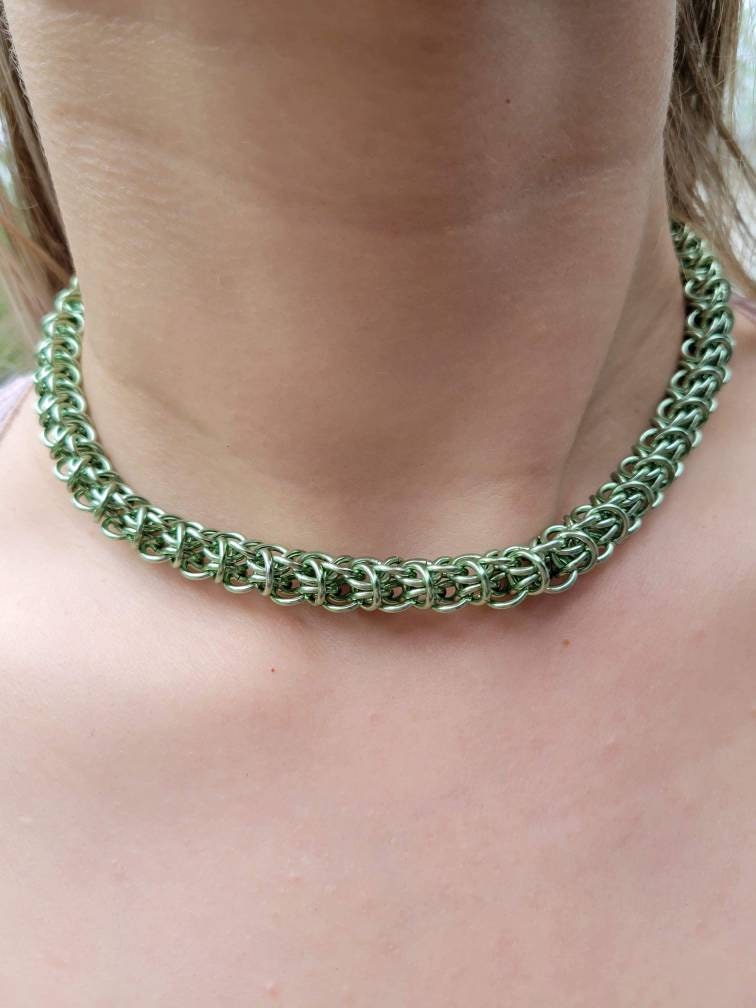 Elfweave Necklace Chainmaille Handmade Shiny Anodized Aluminum - Etsy