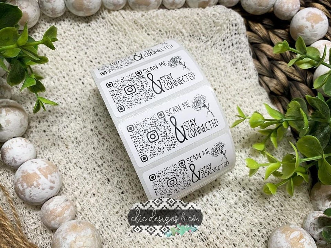 Stay Connected QR Code Stickers 2 X 1, Product Packaging, QR Code ...