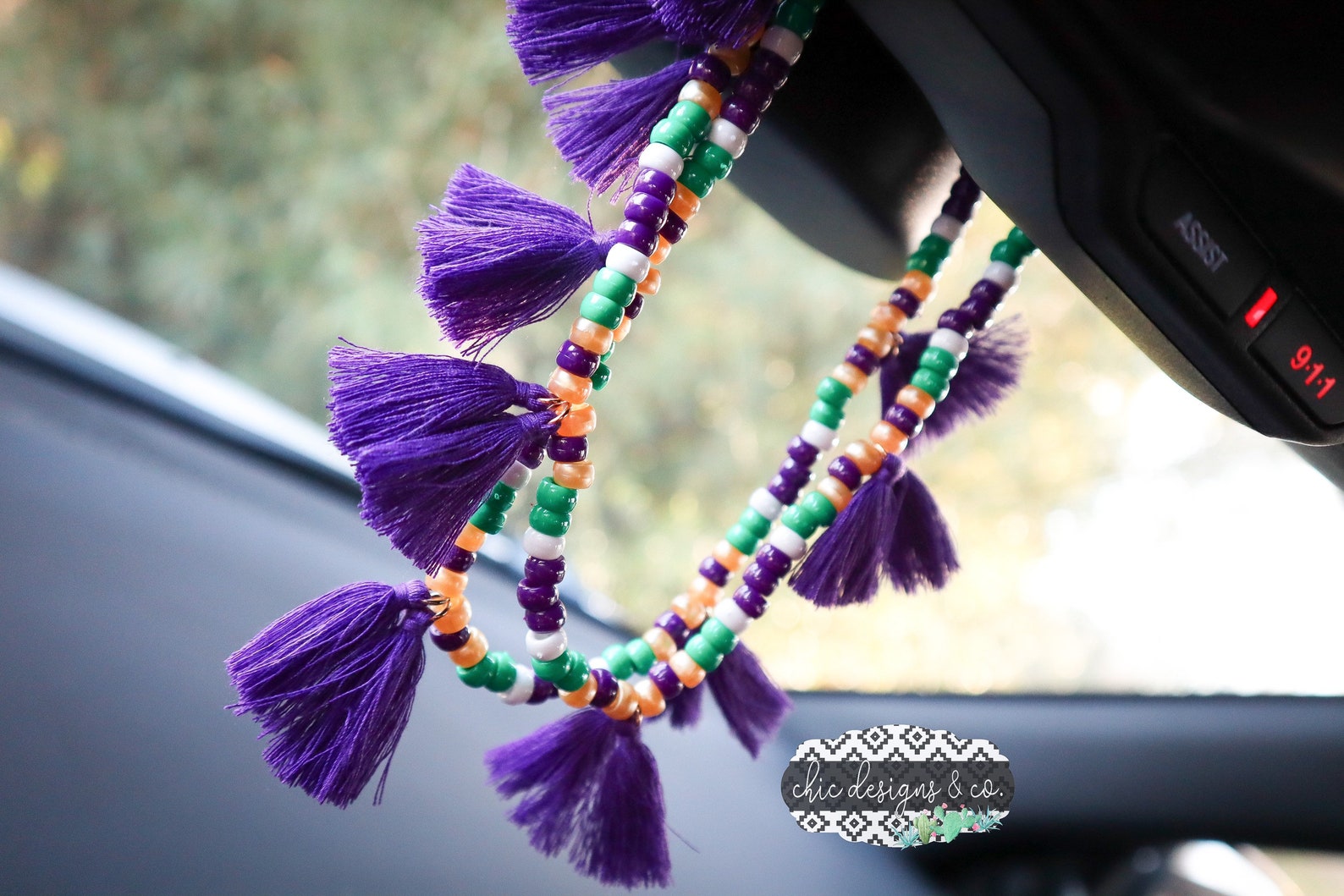 Mardi Gras Tassel Car Charm Car Charms Tassel Necklace - Etsy