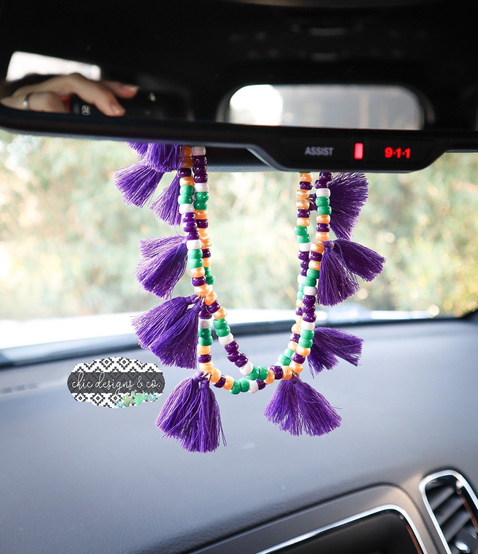 Mardi Gras Tassel Car Charm Car Charms Tassel Necklace - Etsy