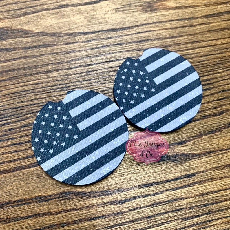 American Flag Car Coasters Coaster Set Merica Car Coasters - Etsy