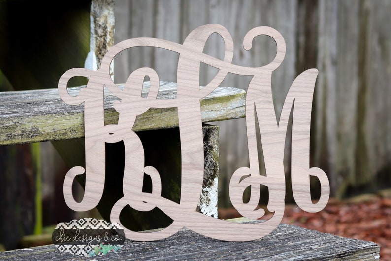 Wooden Monogram Cut Out Laser Cut Monogram Custom Monogram | Etsy