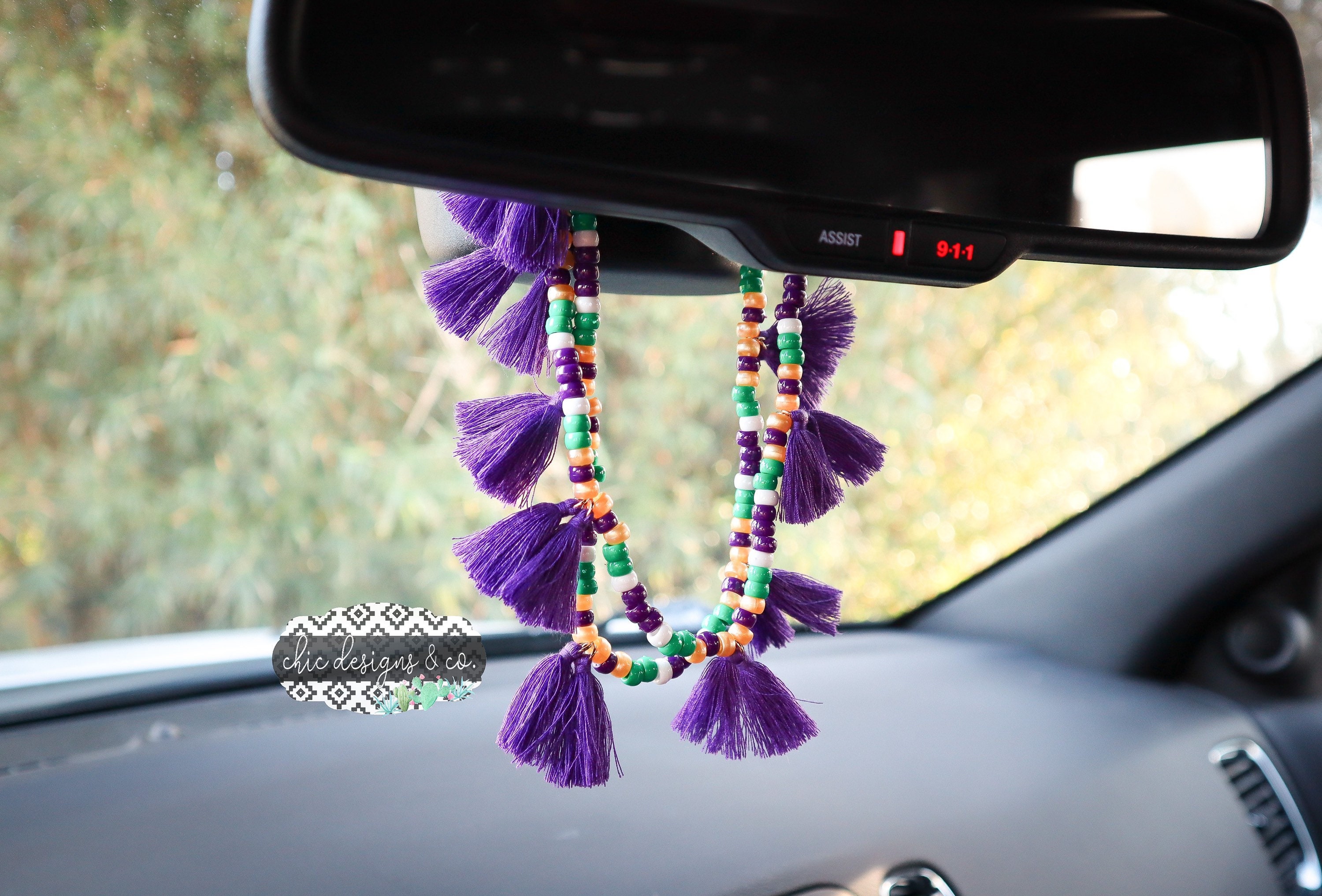 Mardi Gras Tassel Car Charm Car Charms Tassel Necklace - Etsy