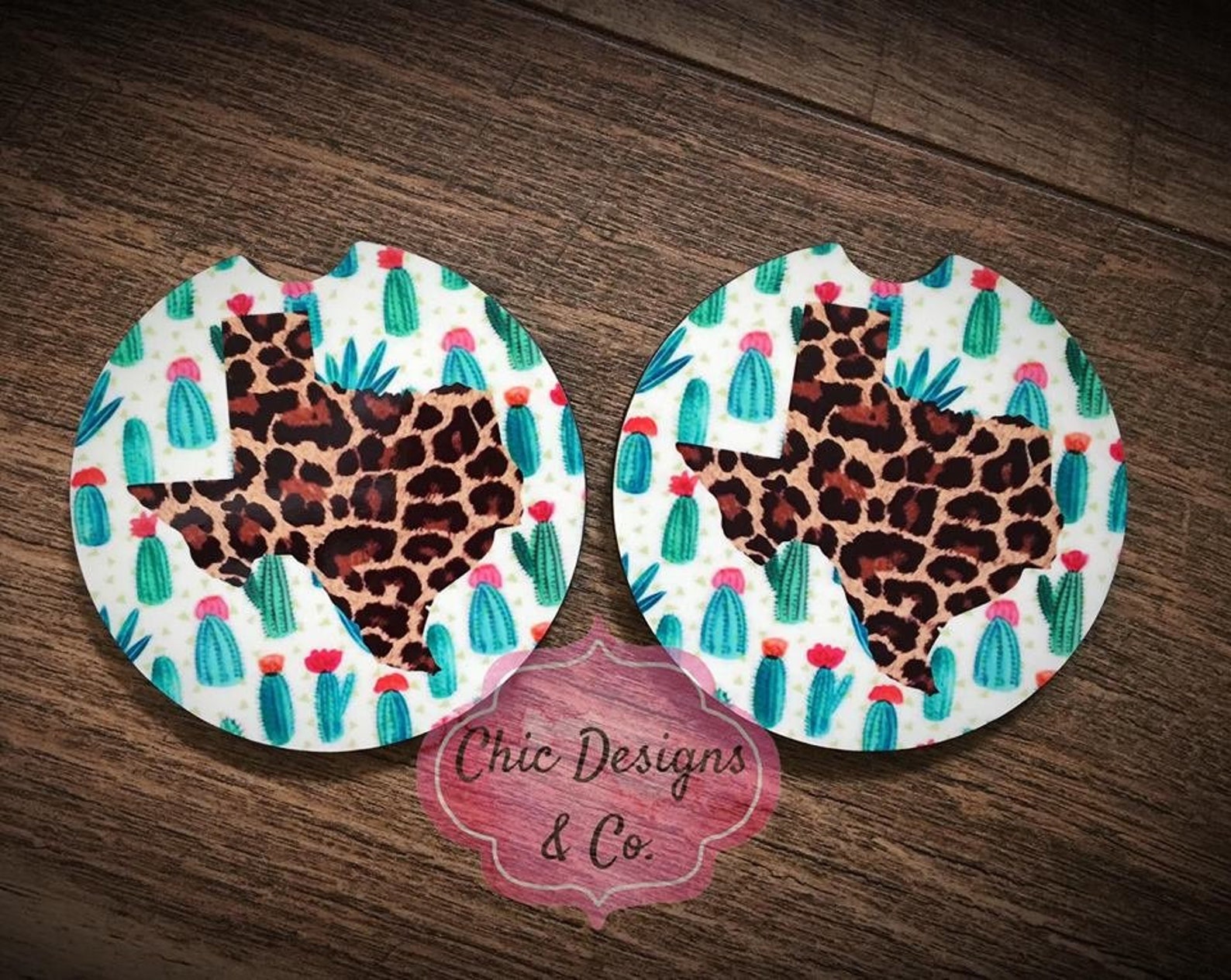 Cactus Car Coasters Coaster Set Cheetah Car Coasters - Etsy