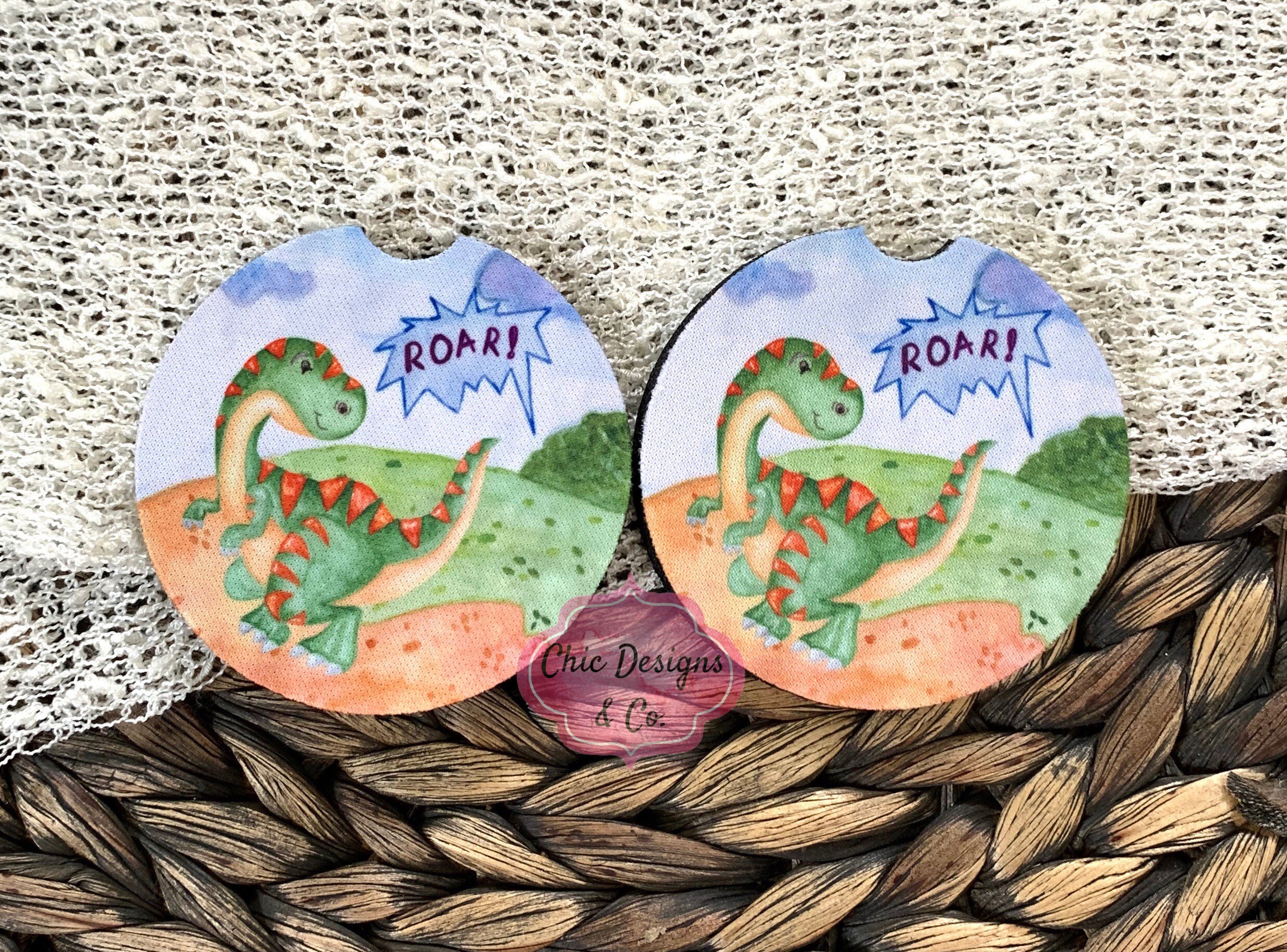 Dinosaur Car Coasters Coaster Set Dinosaur Coasters - Etsy