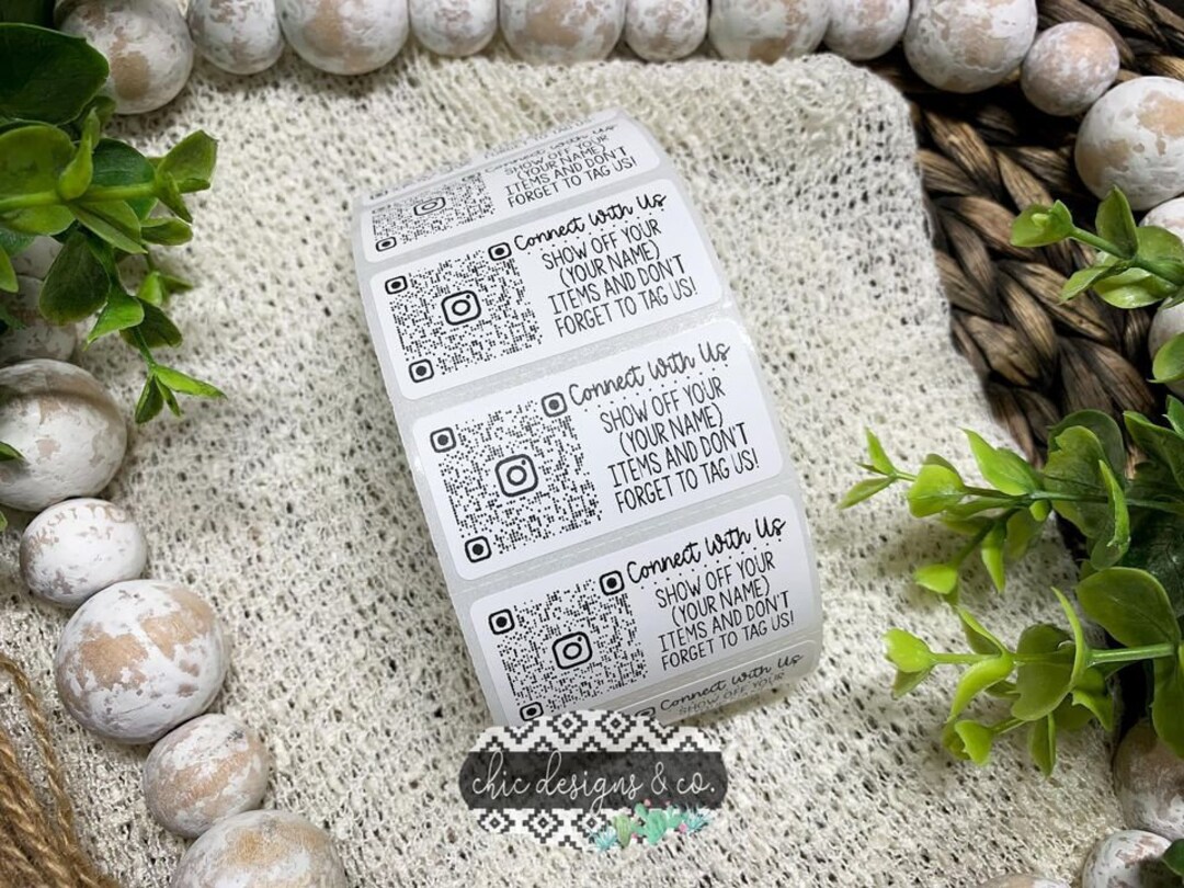 Connect With Us QR Code Stickers 2 X 1, Product Packaging, QR Code ...