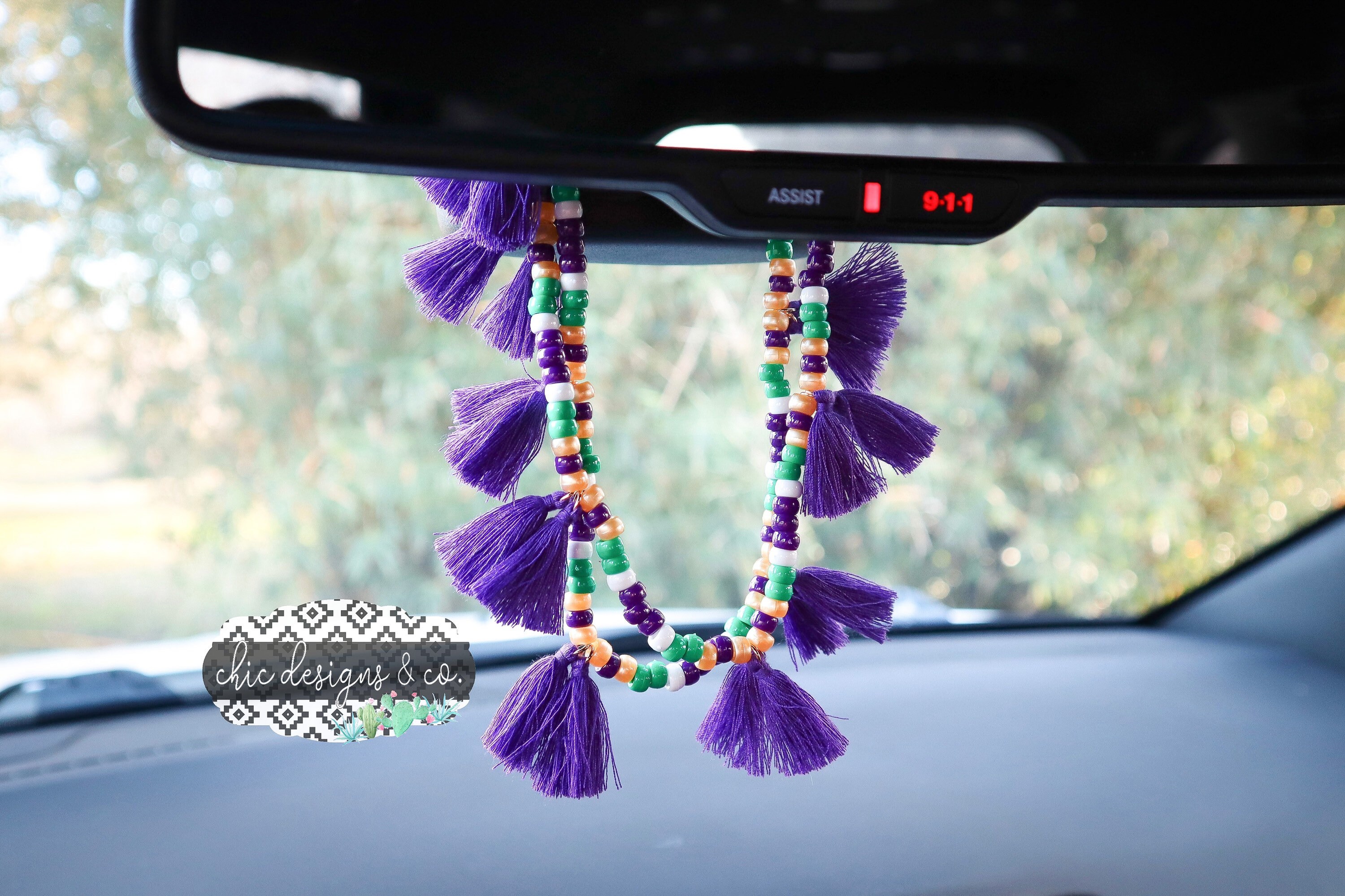 Mardi Gras Tassel Car Charm Car Charms Tassel Necklace | Etsy