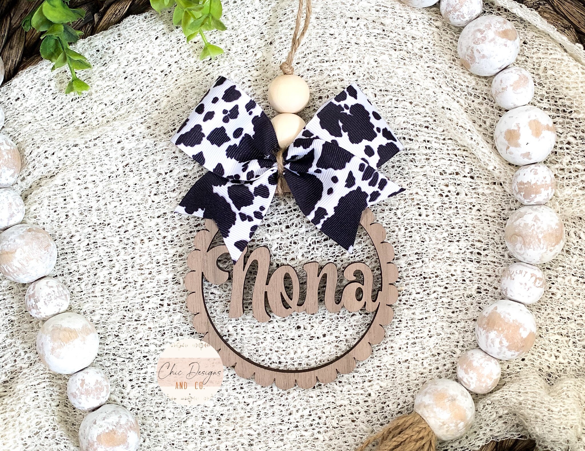 Car Charm With Black Cow Print Bow Retro Cow Print Car Charm - Etsy