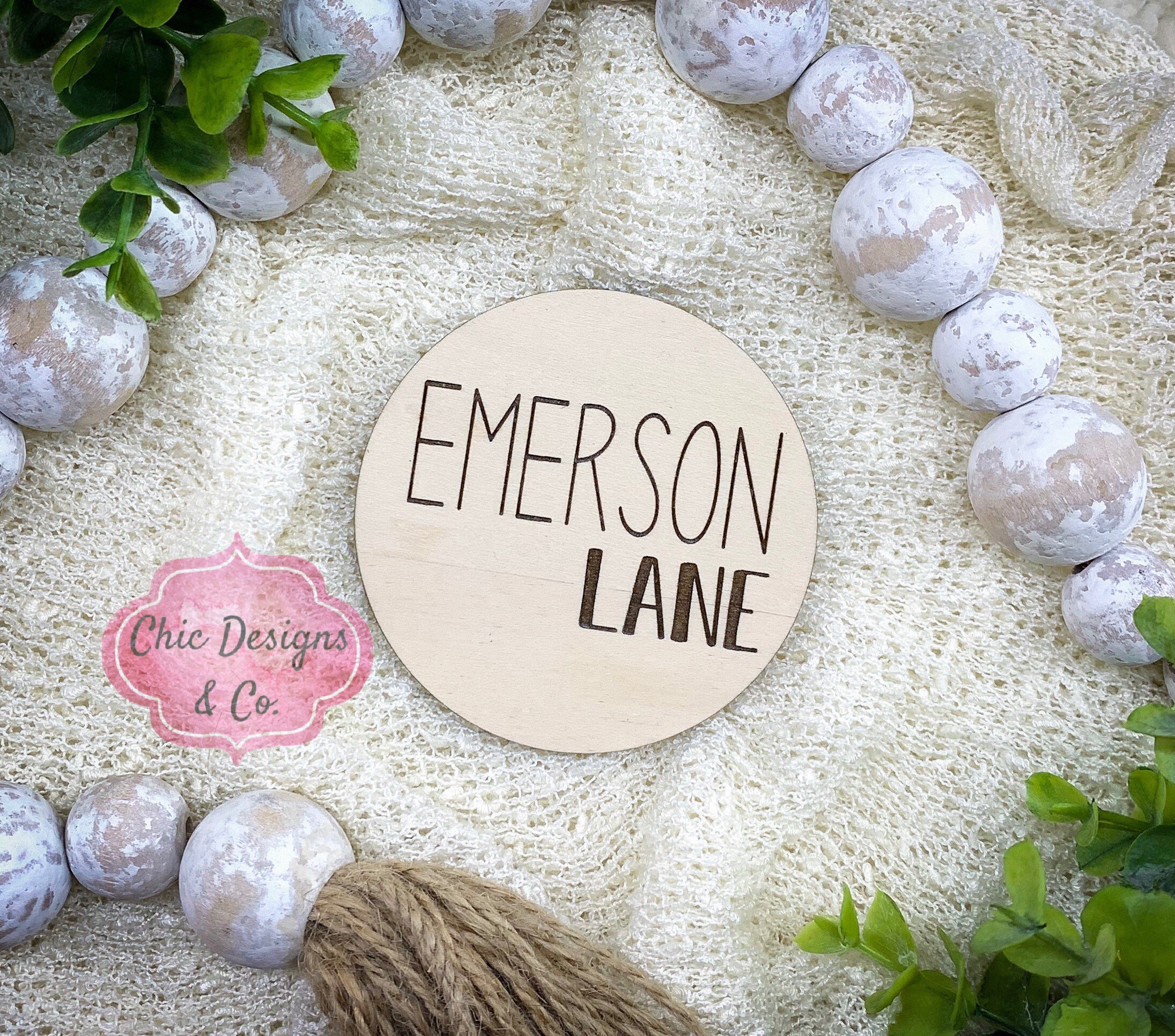 Engraved Wooden Name Circle Newborn Photo Prop Wood Name - Etsy