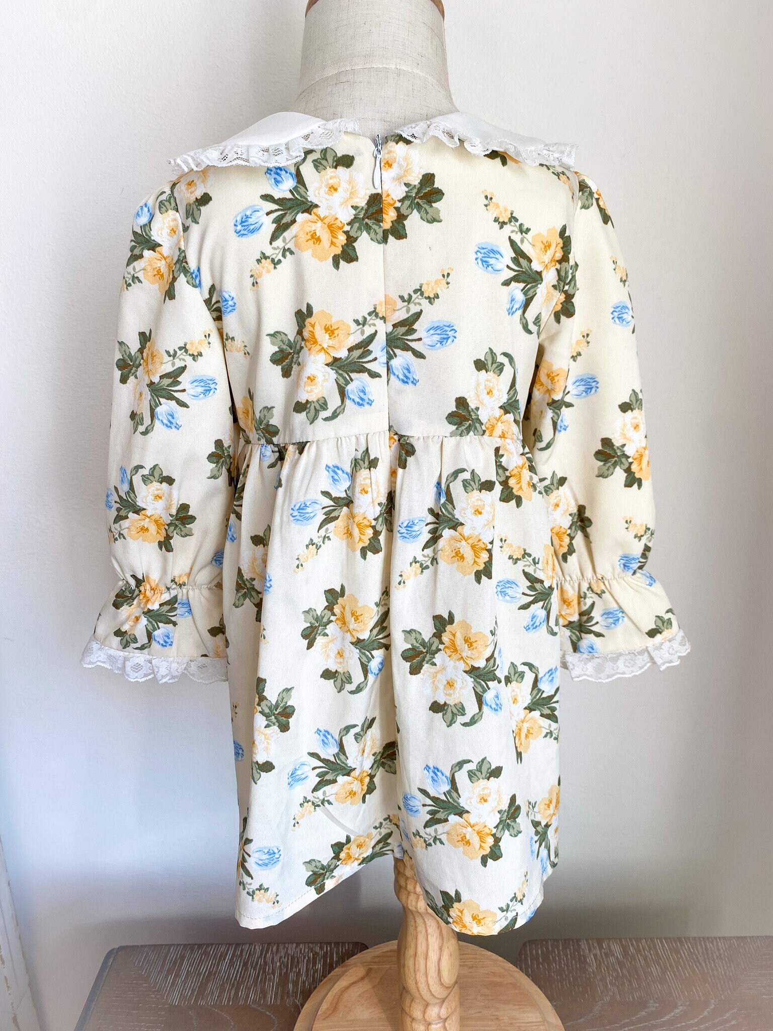 Little Girls Floral Peter Pan Collar Dress - Etsy