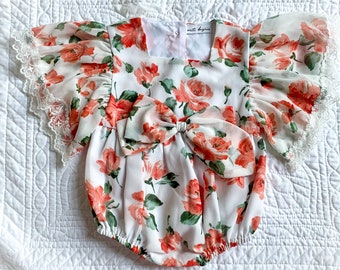 Little Girls Floral Peter Pan Collar Dress - Etsy