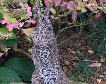 Wire Rabbit Art - Etsy