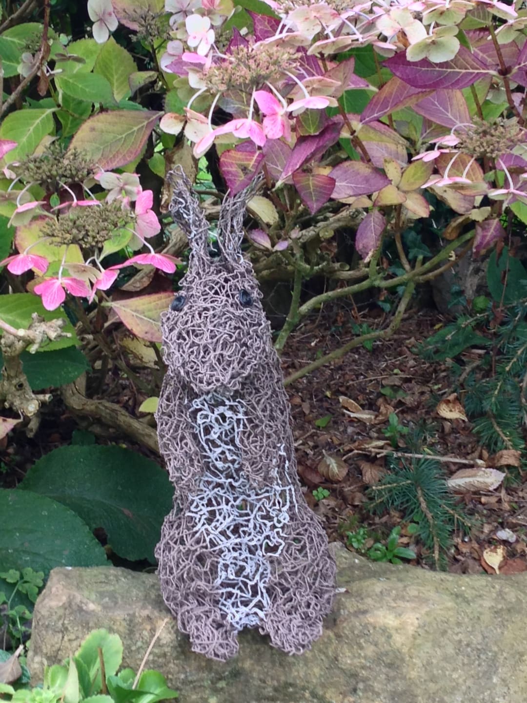 Handmade Wire Sculpture Rabbit. Wire Art. Metal Garden Sculpture ...