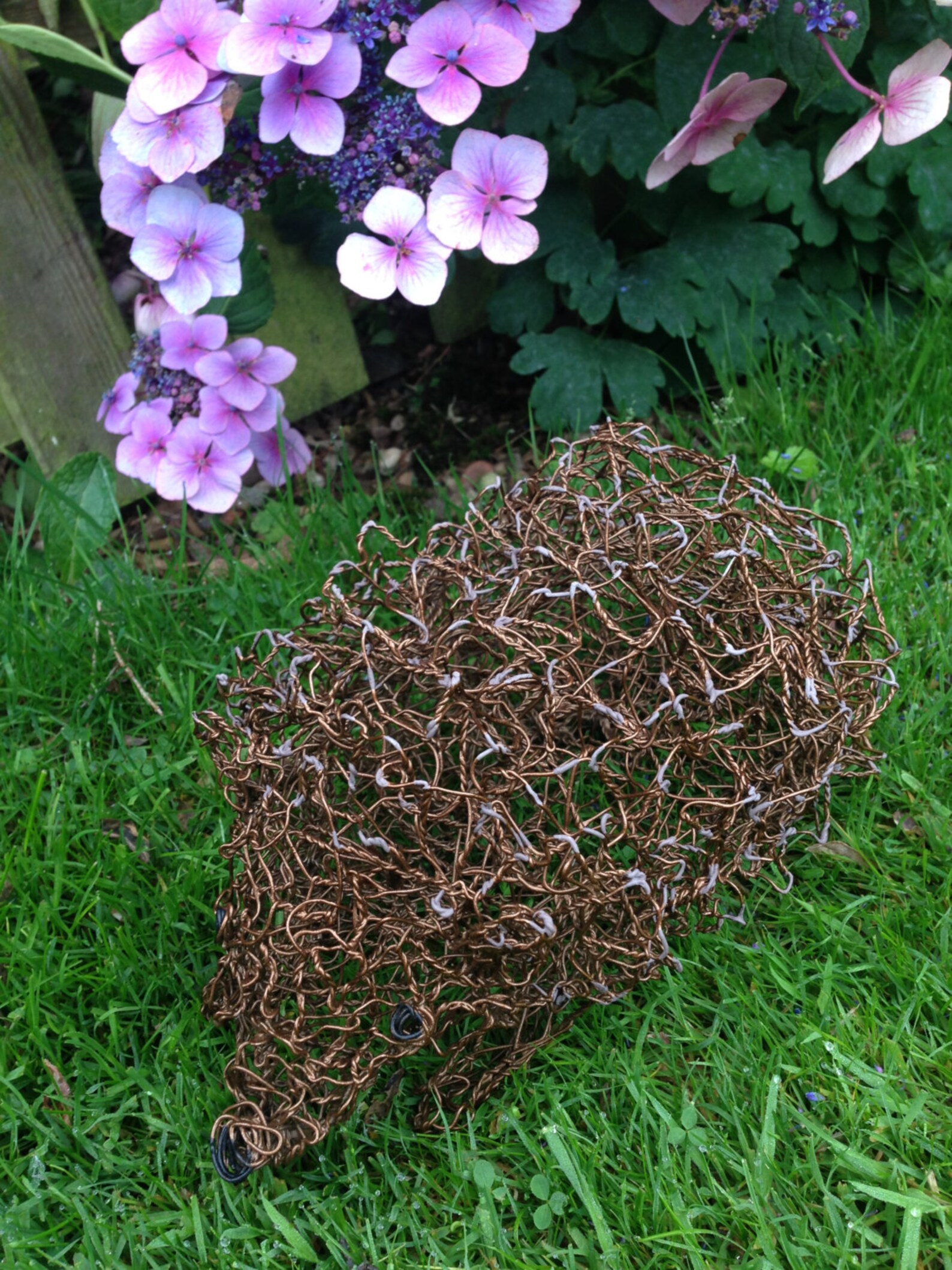 Hedgehog Wire Sculpture. Metal Garden Sculpture. Garden. | Etsy